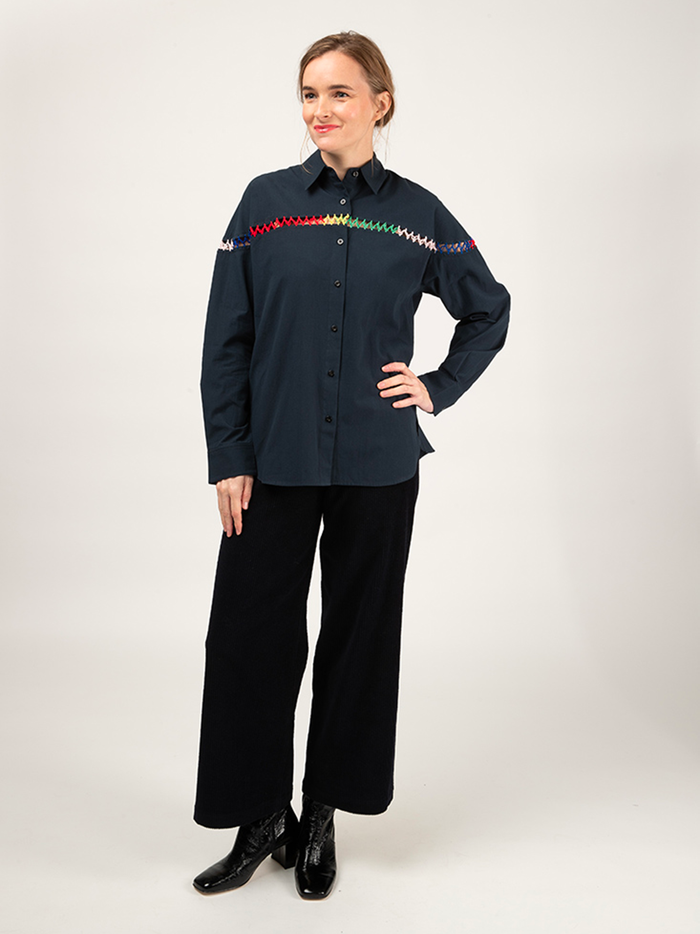 Mii Paula Shirt - Navy Blue – o'de rose